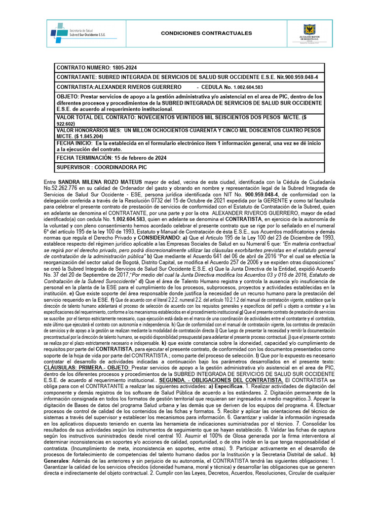 Condiciones Contractuales | PDF | Corrupción política | Derecho laboral