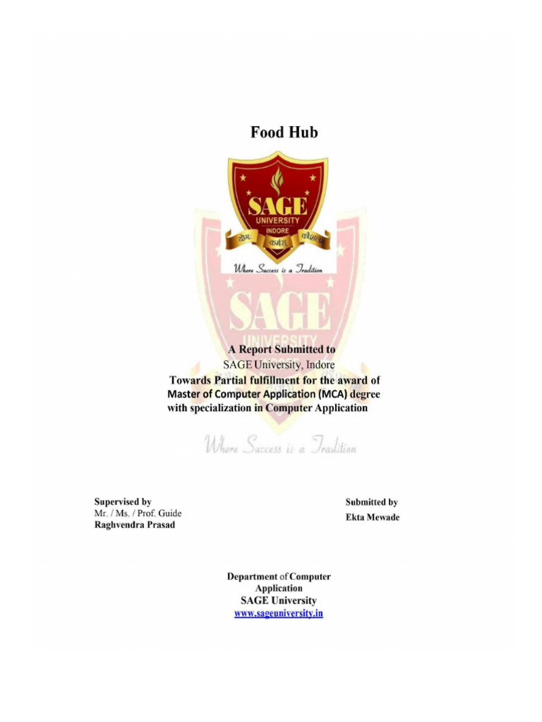 Ekta MCA Food Hub Updated | PDF