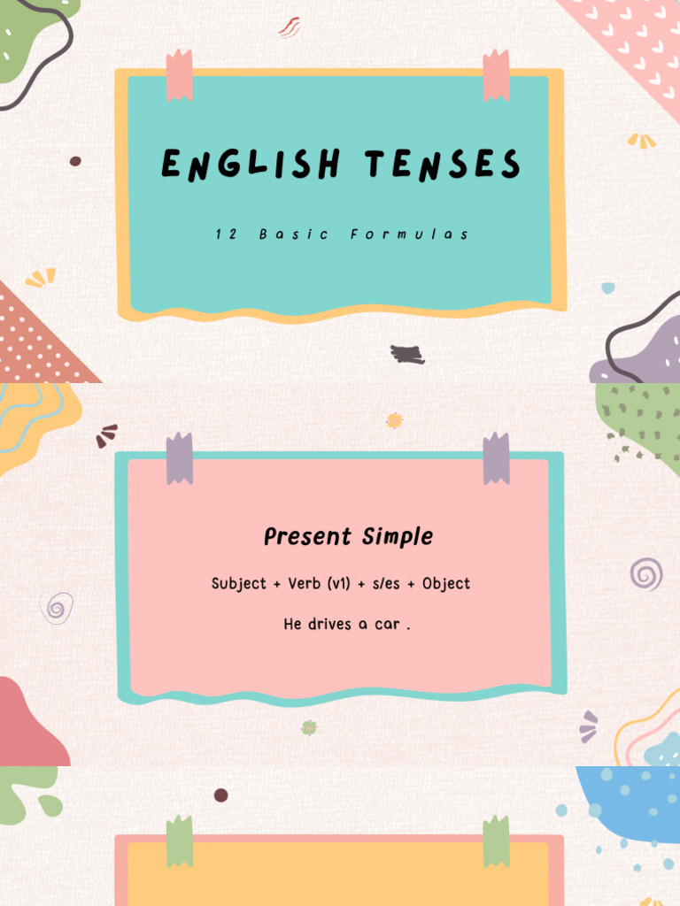Colorfull Abstract English Tenses Education Presentation | PDF