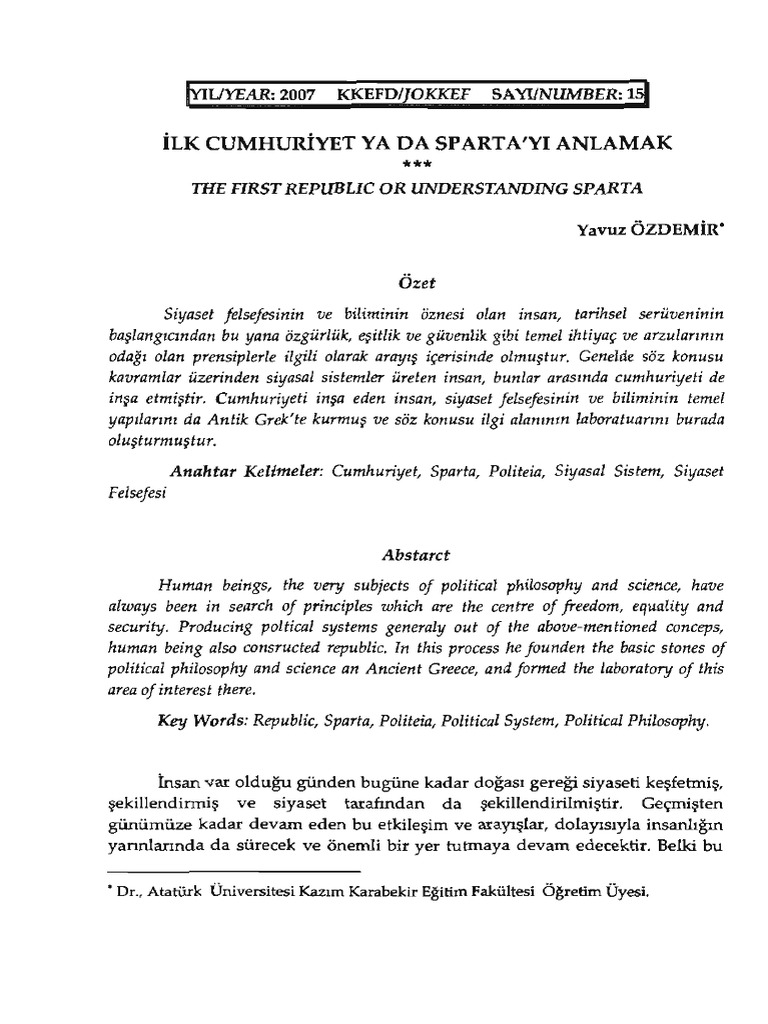 LK Cumhur - Yet Ya Da Sparta'Yi Anlamak (#37226) - 31568 | PDF