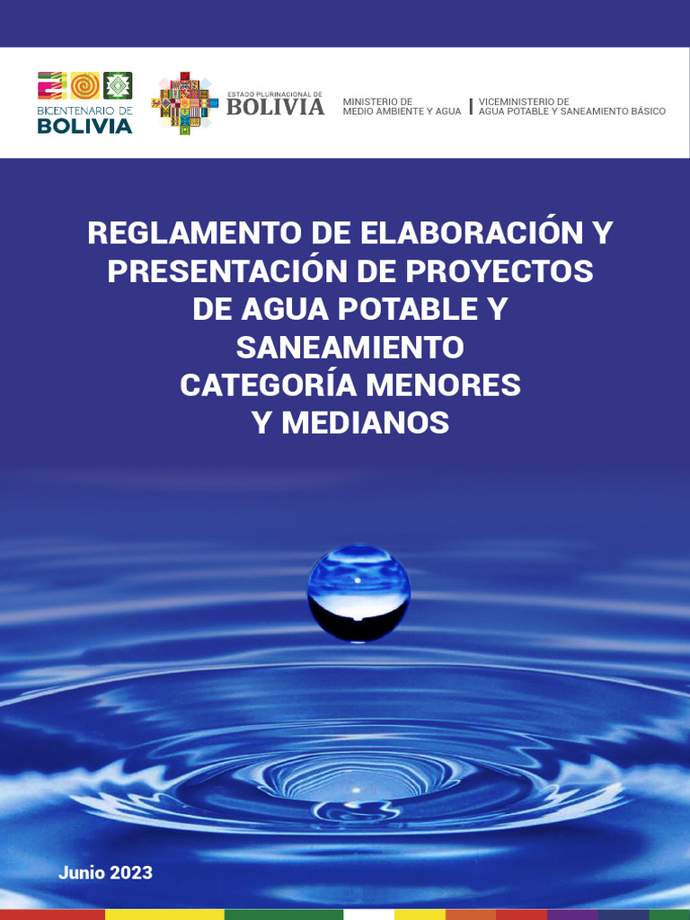 Reglamento de Elaboración y Presentación de Proyectos de Agua Potable y Saneamiento | PDF ...
