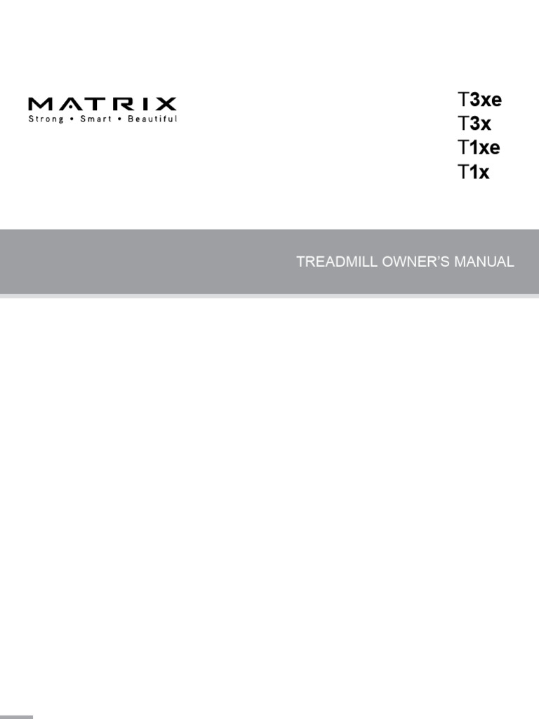 Treadmill (Cinta de Correr) Matrix T3xe T3x T1xe T1x Ingles | PDF | Ac ...