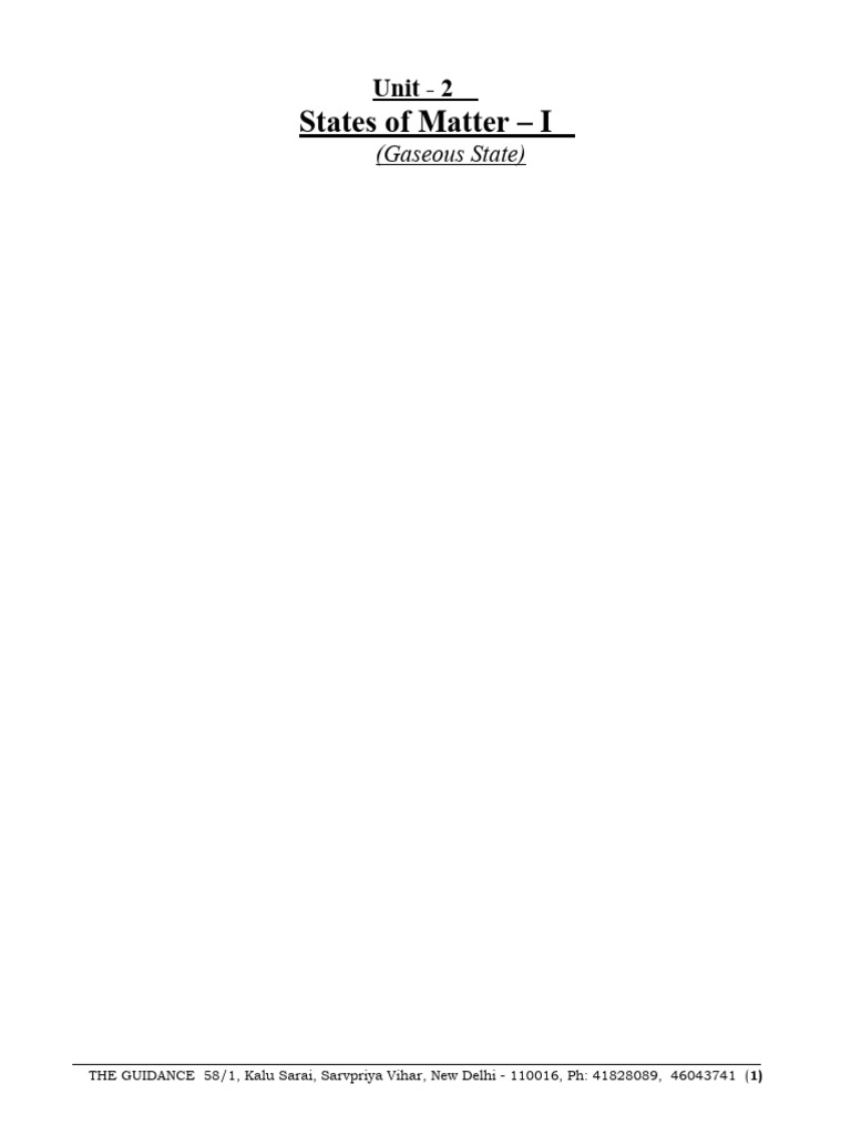 2. States of matter - 1 Final By pragya 07.10.10 | PDF | Gases | Mole ...