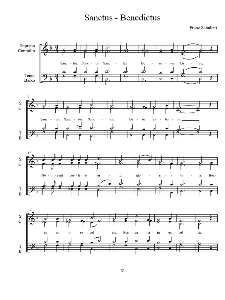 Sanctus - Benedictus Schubert | PDF | Christian Texts | Worship