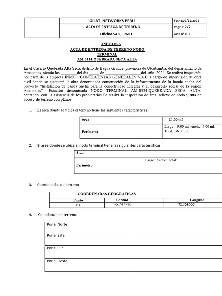Acta de Quebrada Seca | PDF
