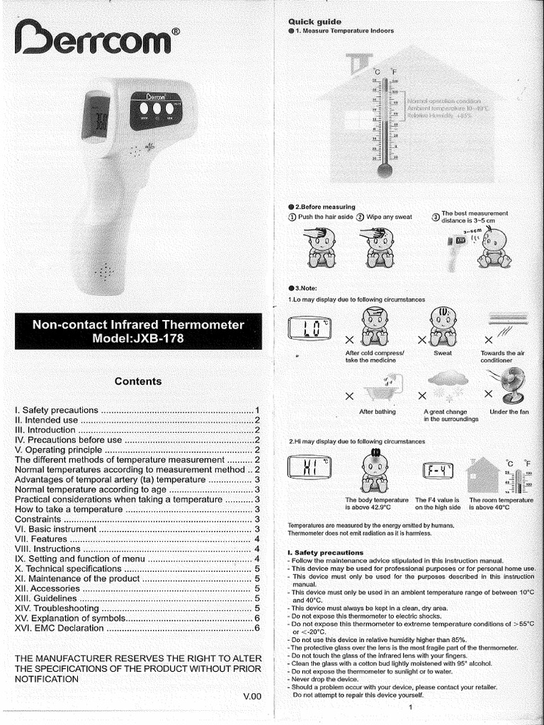 Termometro IR Bercon | PDF