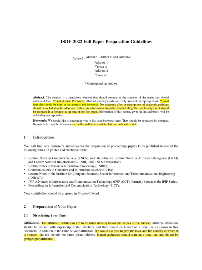 Full Paper Template -ISDE 2022 | Download Free PDF | Citation | Note ...