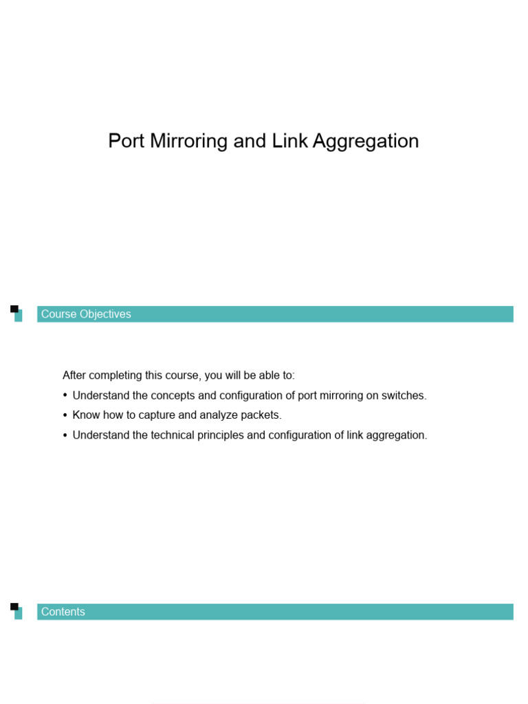 Port Mirroring and Link Aggregation | PDF | Computer Engineering | Network Architecture