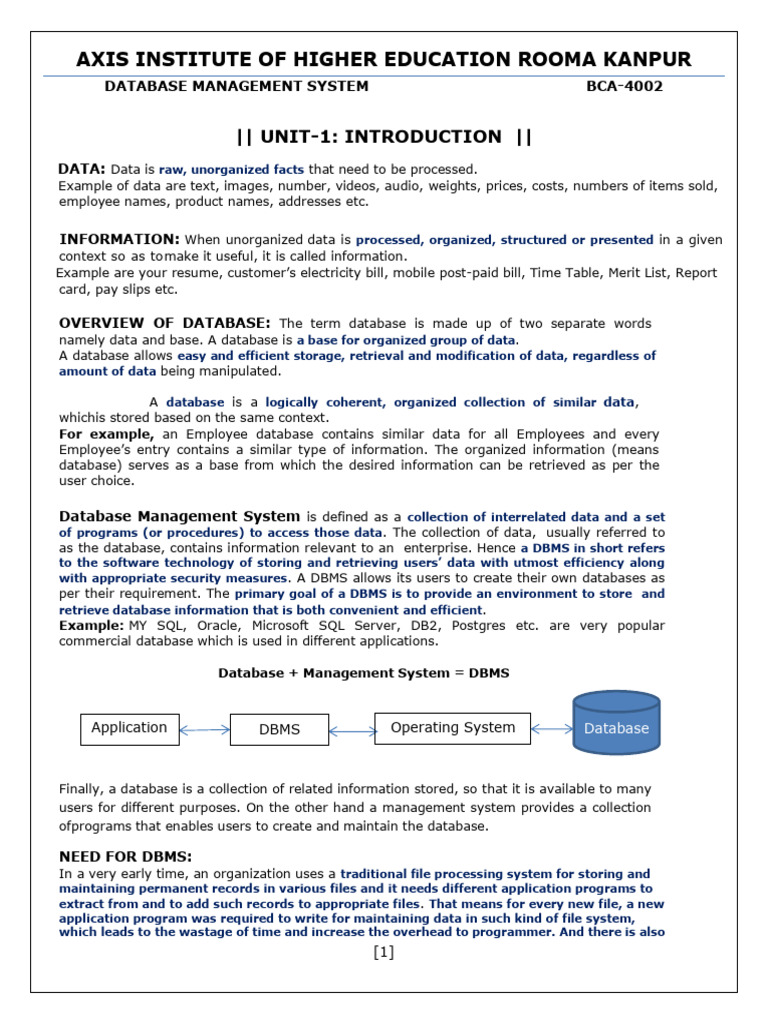 DBMS Notes | PDF | Databases | Conceptual Model
