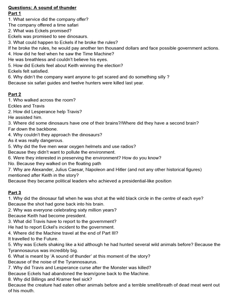 Oral Ray Bradbury Questions | PDF