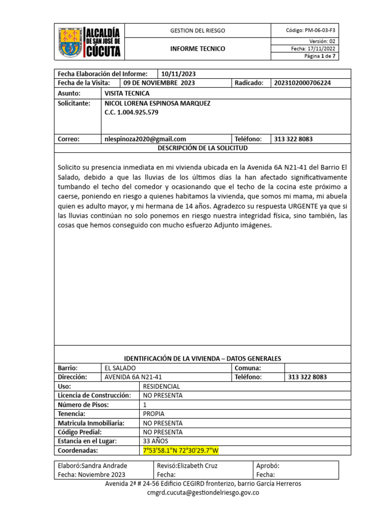 Informe Cubierta-El Salado | PDF