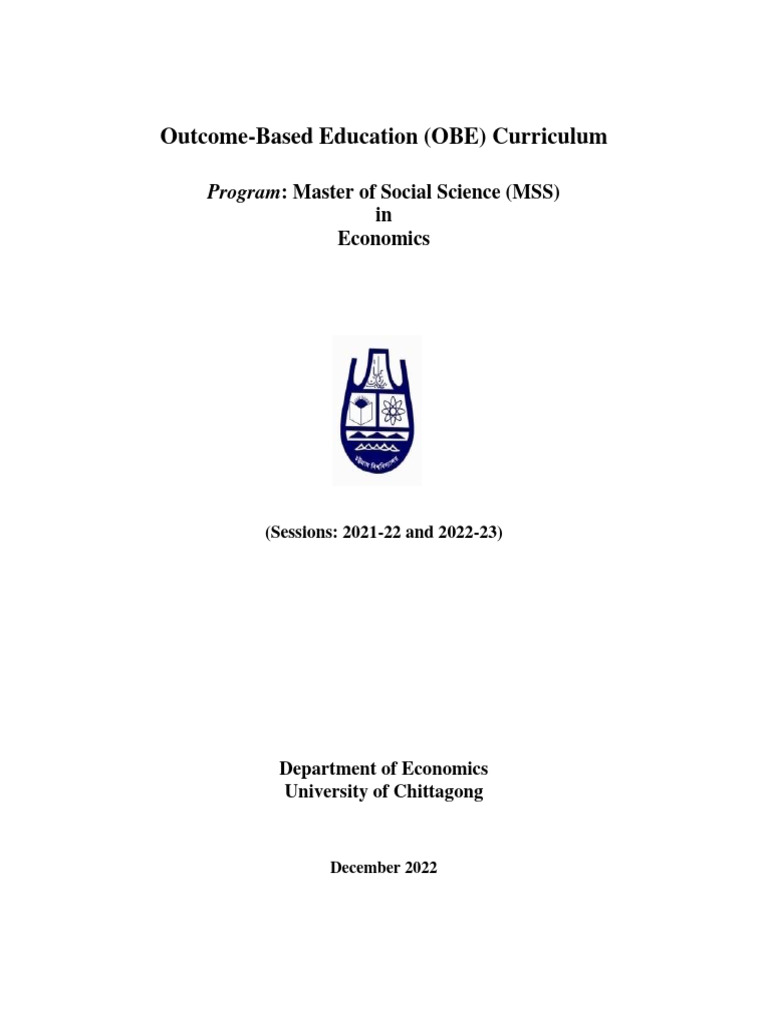 Outcome-Based Education (OBE) Curriculum: Program: Master of Social Science (MSS) | PDF ...