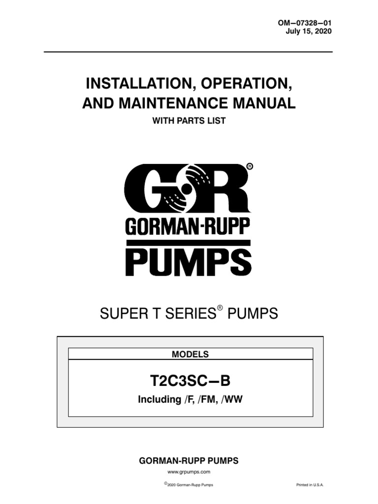 Gorman-Rupp Super T Series Manual | PDF | Pump | Valve