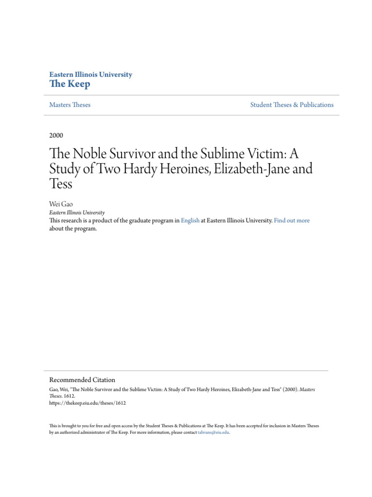 TMOC Elizabeth Jane | PDF | Thesis | Feminism