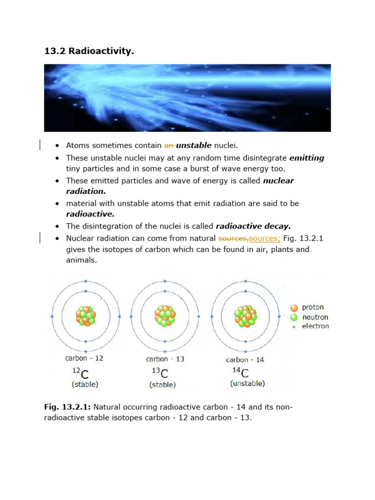 13.2 Notes | PDF | Radioactive Decay | Atomic Nucleus