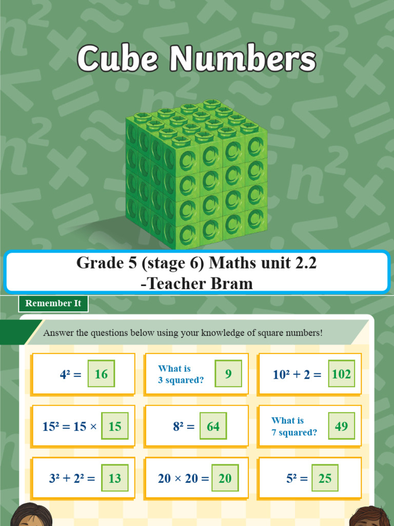 Grade 5 Maths: Square & Cube Numbers | PDF | Length | Mathematics