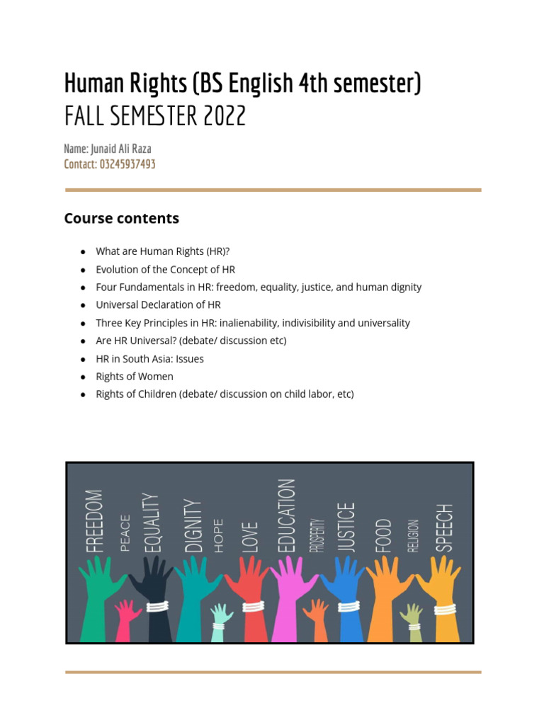 Human Rights Notes JD | PDF | Human Rights | Social Equality