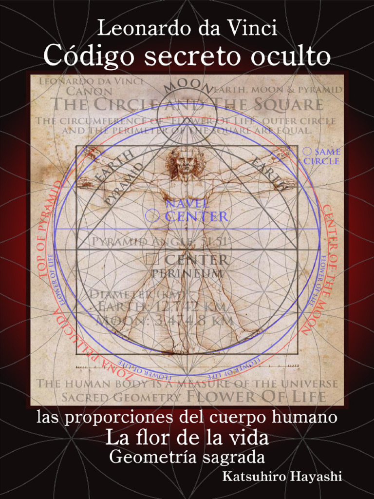 Leonardo da Vinci, Código secreto oculto, las proporciones del cuerpo humano, La flor de la vida ...