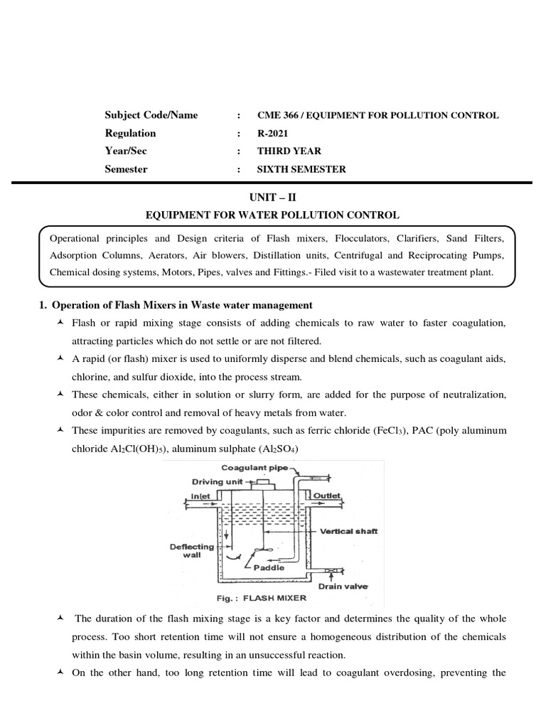 EPC Unit 2 | PDF | Filtration | Pump