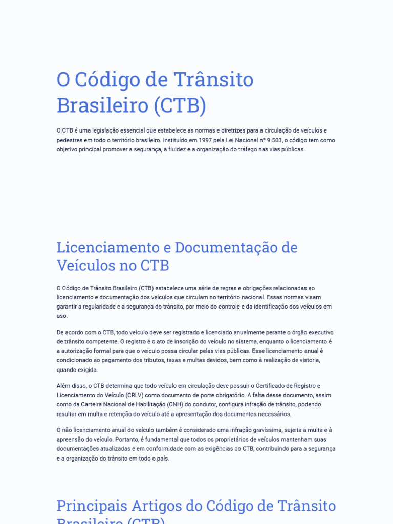 Licenciamento e Regras do CTB | PDF | Tráfego | Polícia