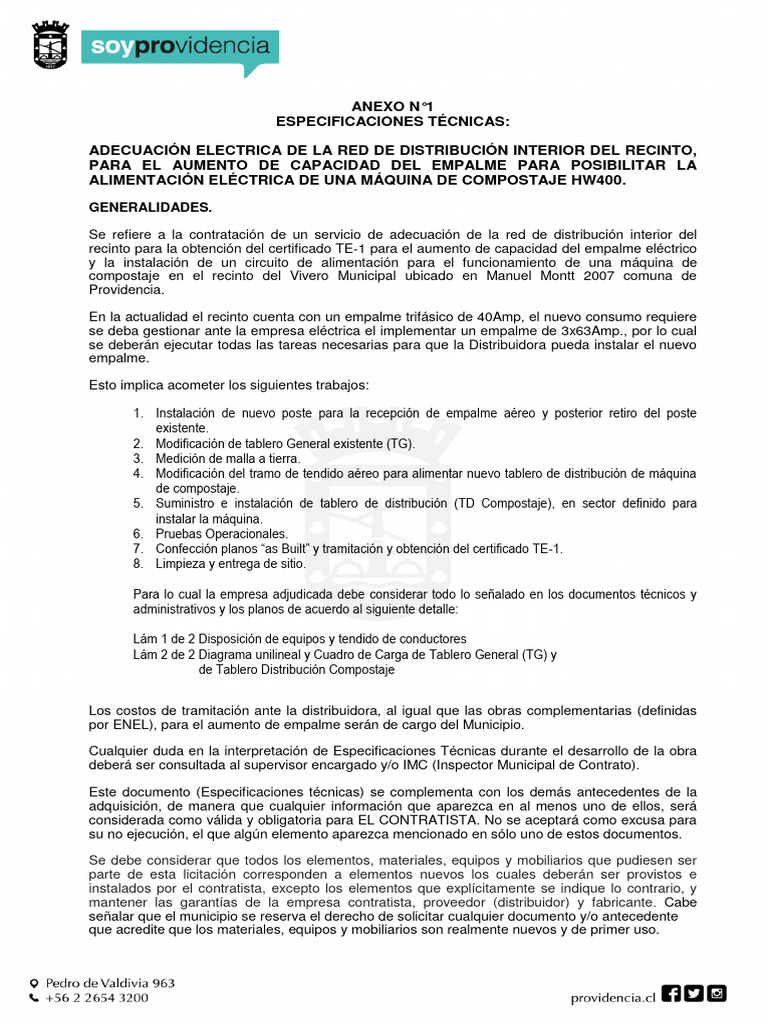 05 Anexo N°1 EETT 100 | PDF | Business | Cobre