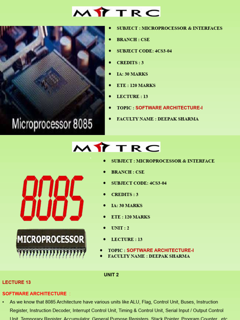 Lecture 13-Software Architecture - Introduction, Accumulator & Registers | PDF | Computer ...