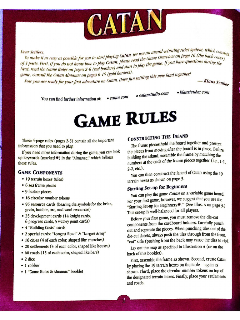 Catan Game Rules | PDF