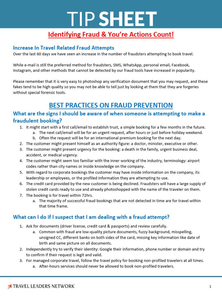 Tip Sheet - Identifying Fraud Your Actions Count | PDF | Phishing | Fraud