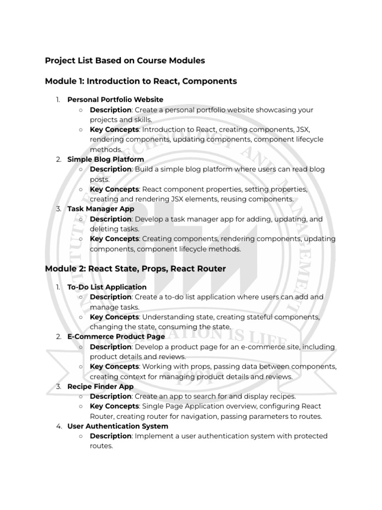Project List Based on React Modules | PDF | Bootstrap (Front End ... Project List Based on React Modules | PDF | Bootstrap (Front End ...