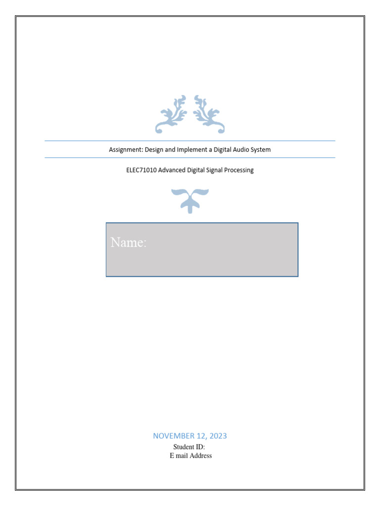 Audio Report | PDF | Equalization (Audio) | Filter (Signal Processing) Audio Report | PDF | Equalization (Audio) | Filter (Signal Processing)