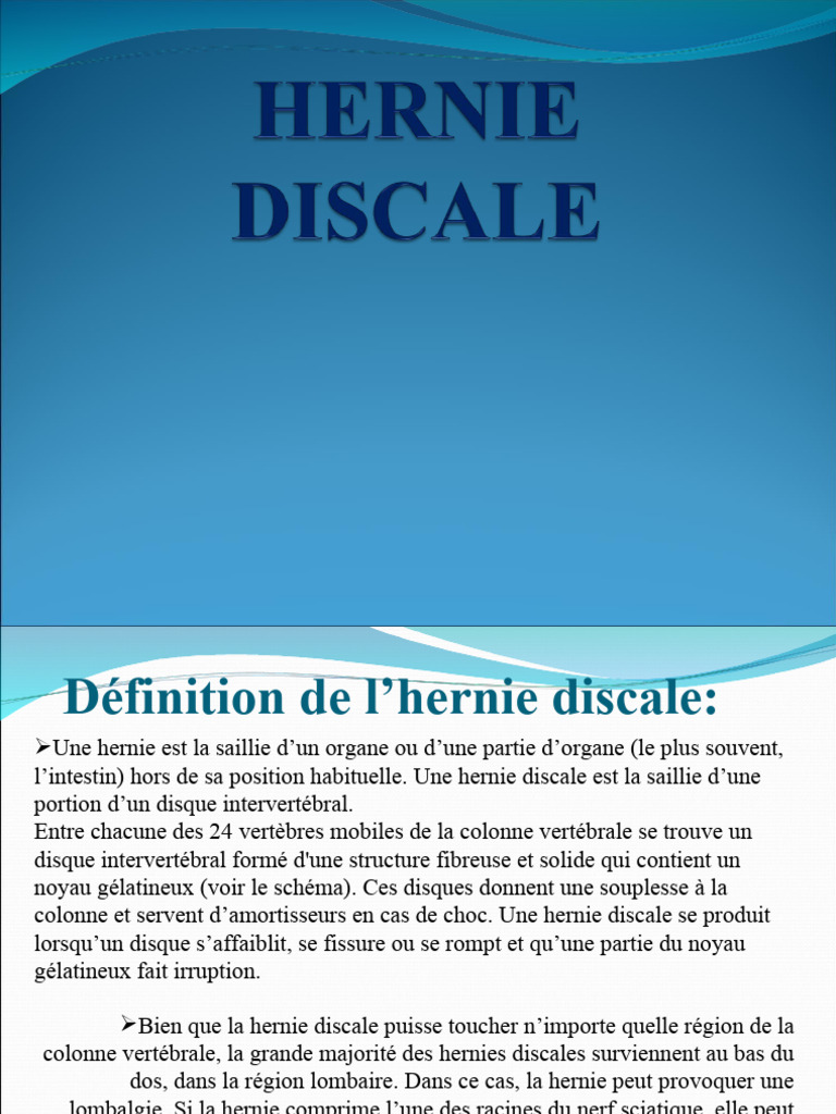 Hernie Discale : Causes, Symptômes et Traitements | PDF | Système nerveux | Spécialités médicales