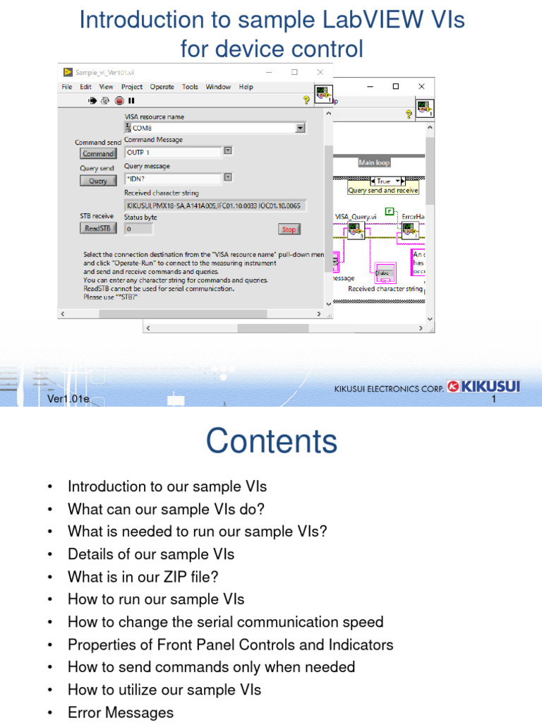 IntroductionToSampleLabVIEW VI Ver1.01e | PDF | Usb | Computer Architecture