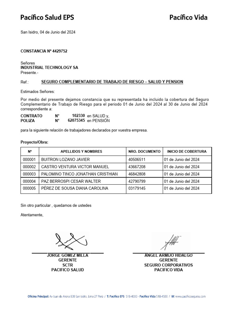 SCTR II Mes de Junio Intech | PDF