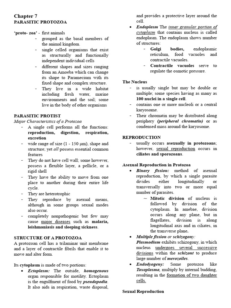 Parasitology Chapter 7 | PDF | Protozoa | Organisms