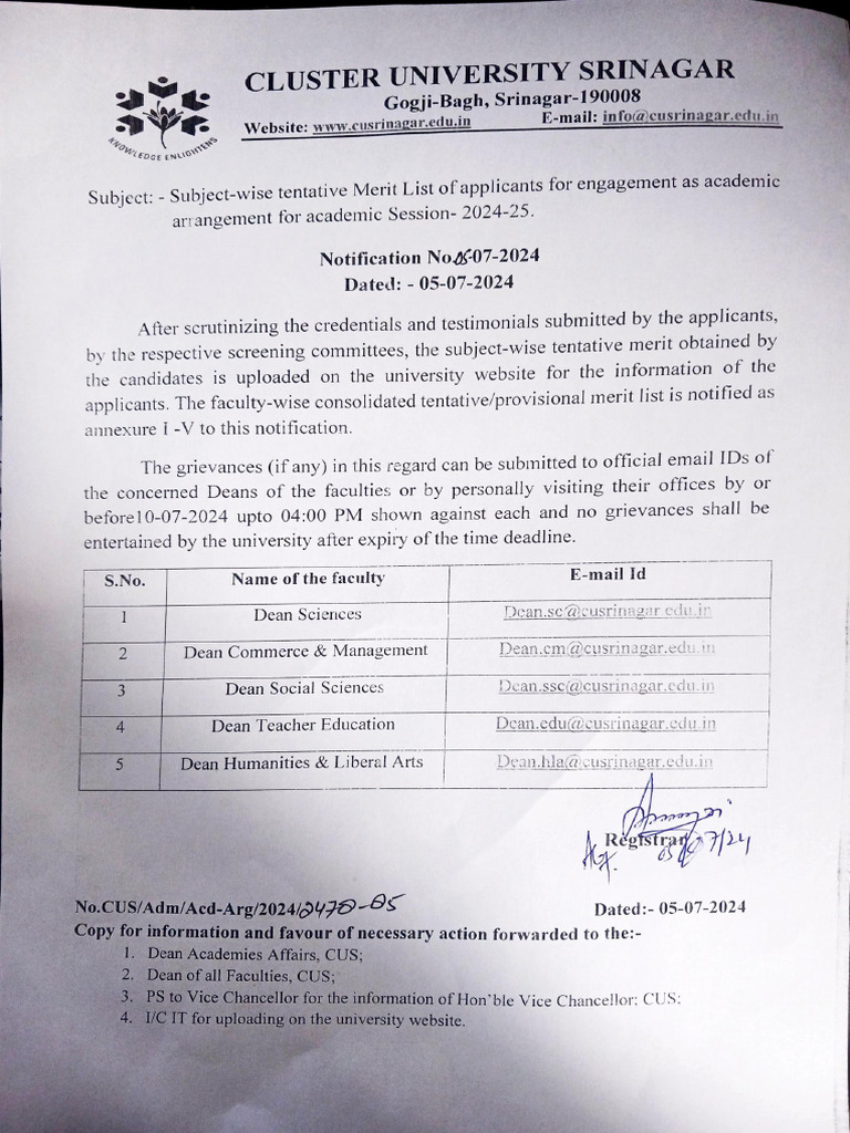 Academic Merit List 2024-25 | PDF | Physical Sciences | Natural Sciences
