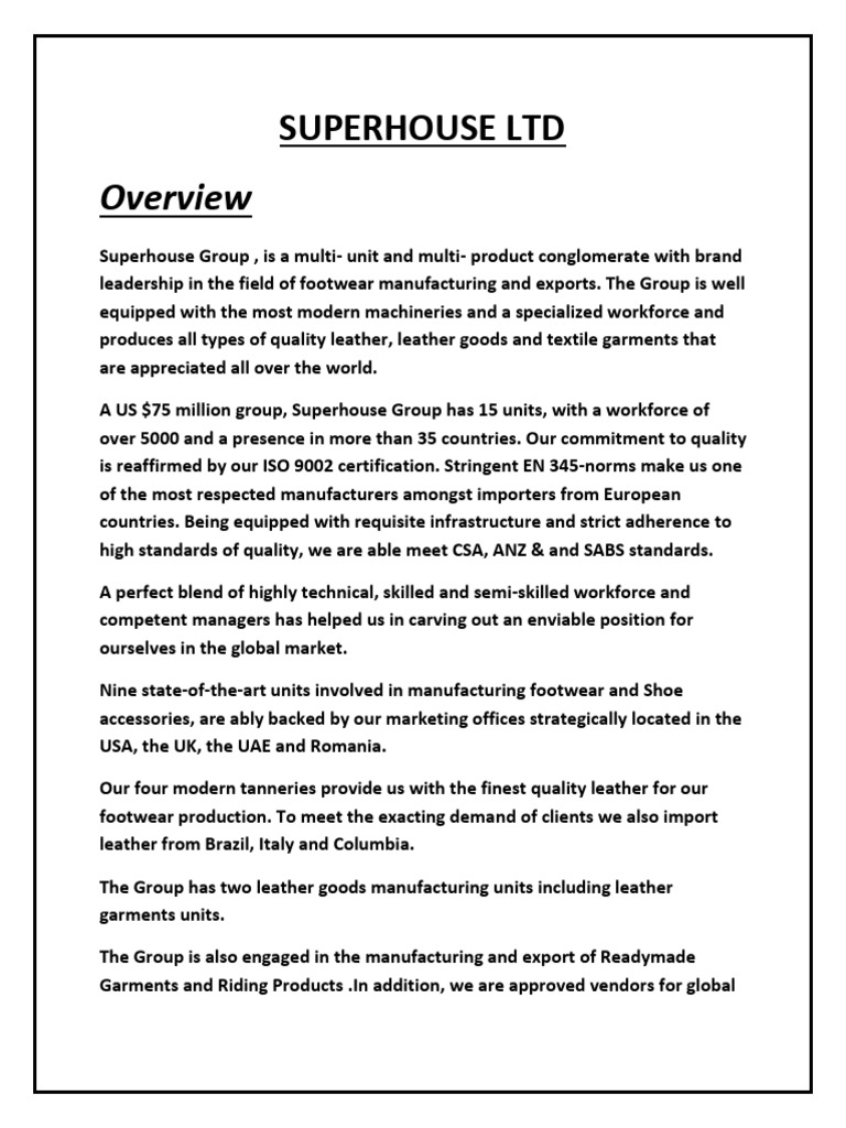 Superhouse LTD | PDF | Leather | Footwear