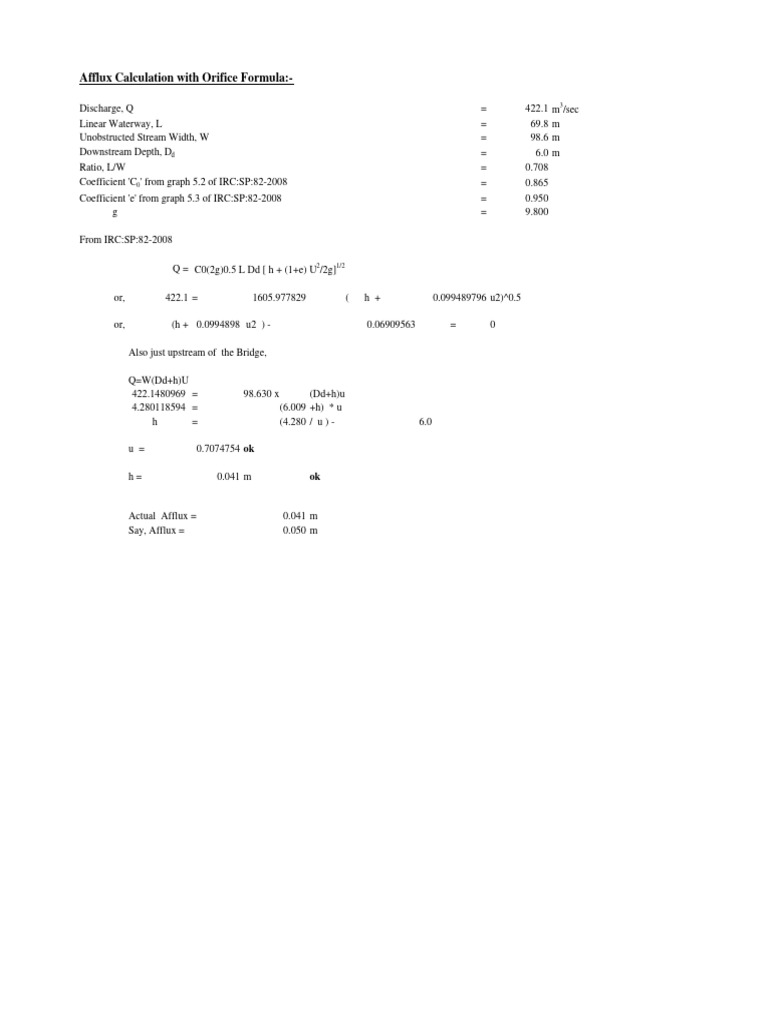Hydraulic Calc - MAHANAR - xlsx2 | PDF | Civil Engineering | Earth Sciences