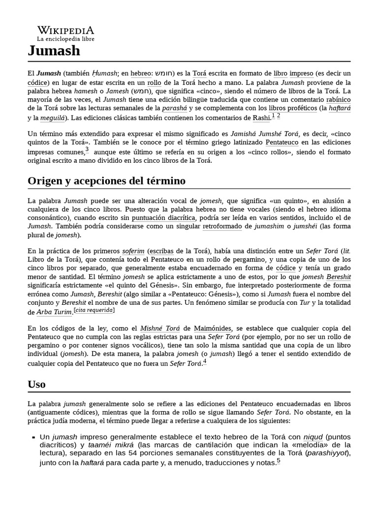 Significado y Uso del Jumash | PDF | Textos Judios | Tora