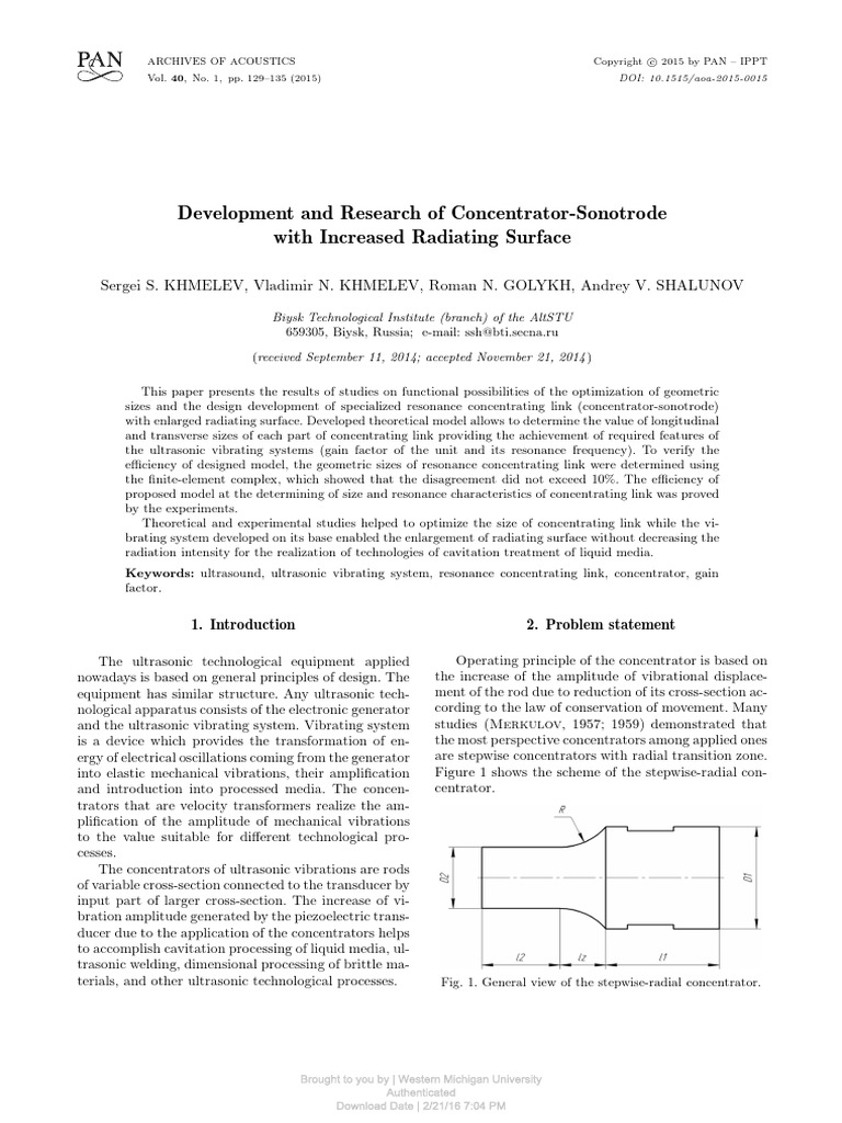 Technical Note - Development and Research of - Khmelev, Sergei S - Khmelev, Vladimir N - Golykh ...