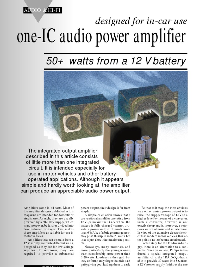 Amplifie Tda1562q | PDF | Technology & Engineering