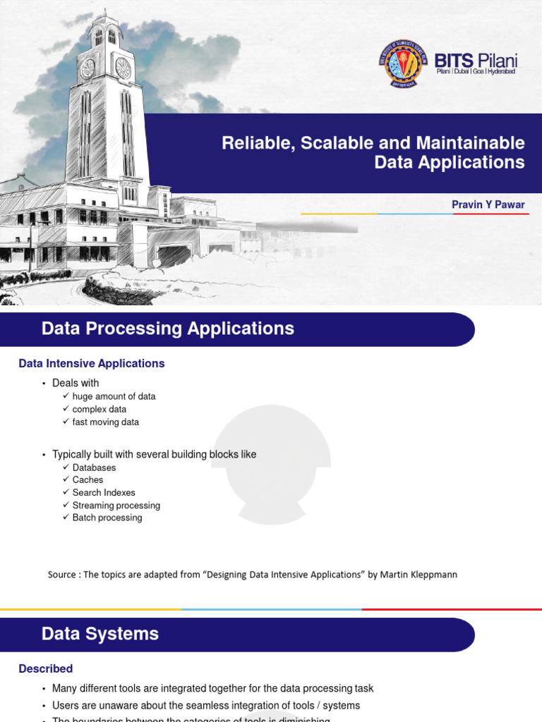 Lecture 2 Scalable Data Systems | PDF | Big Data | Databases