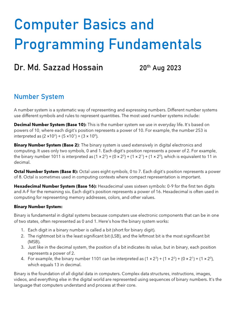 Lecture 1-Number System | PDF | Logic Gate | Mathematics
