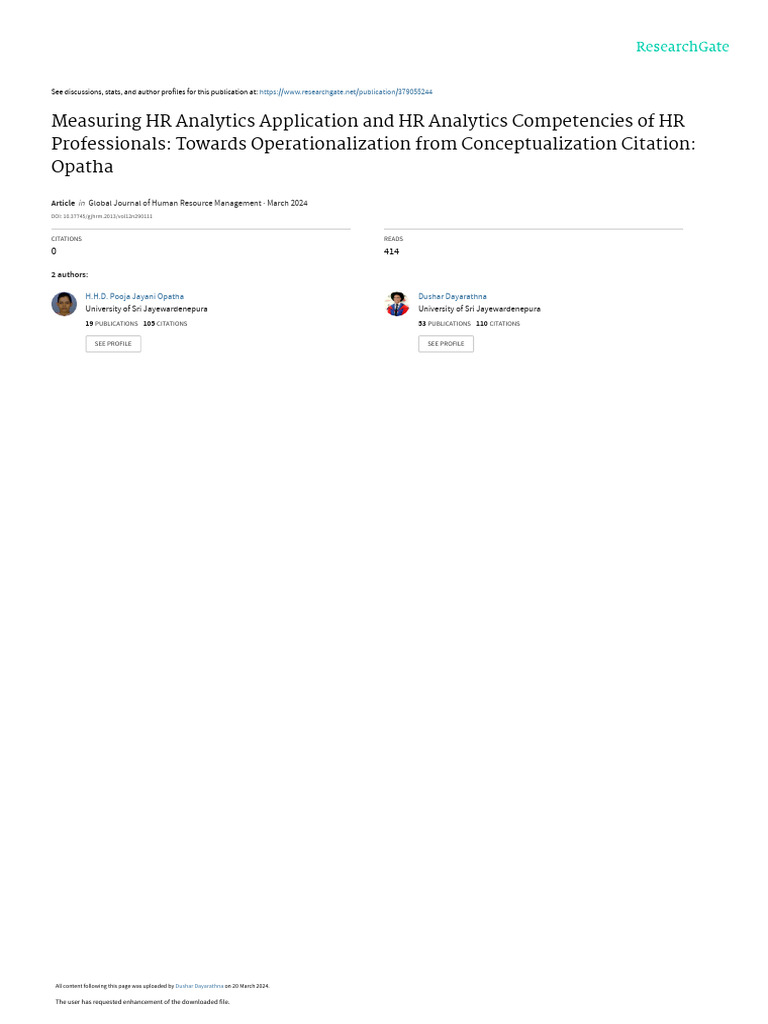 Measuring HR Analytics Application | PDF | Analytics | Human Resource ...