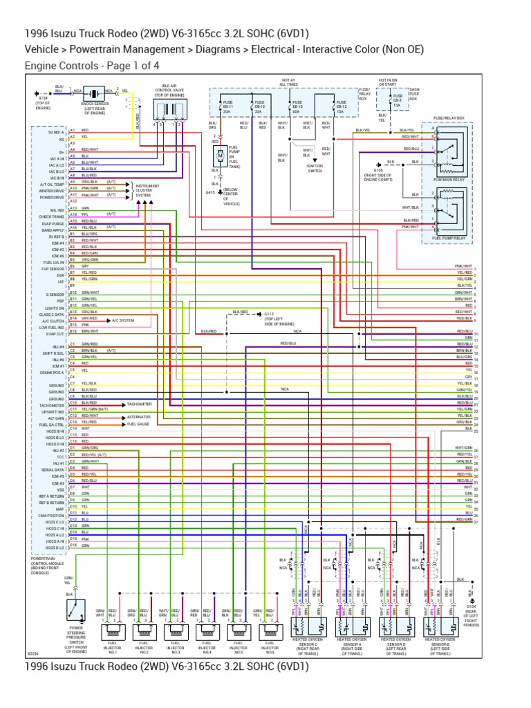 1996 Isuzu Rodeo V6 Engine Control Diagrams | PDF | Mechanical ...