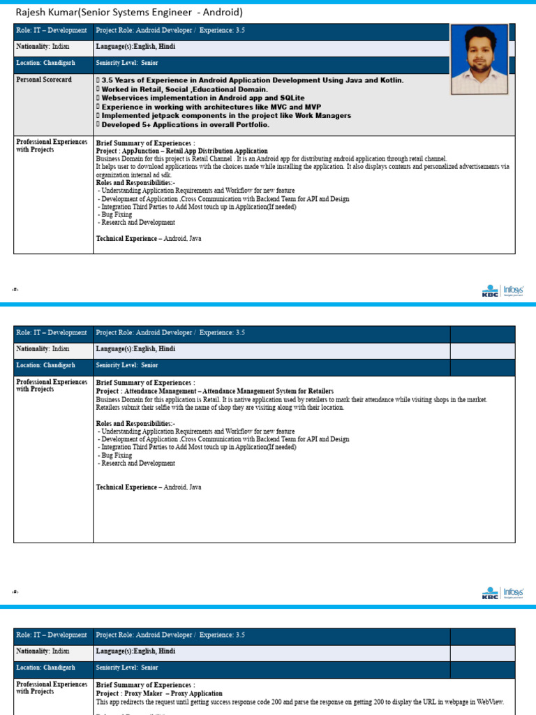 mobile developer CV sample | PDF | Android (Operating System ...