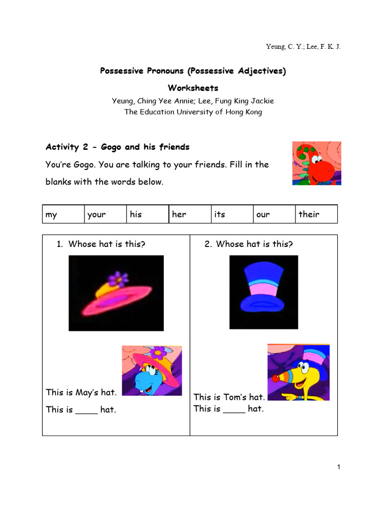 Possessive-Pronouns - WK Gogo and His Friends+ Simpsons | PDF | The ...