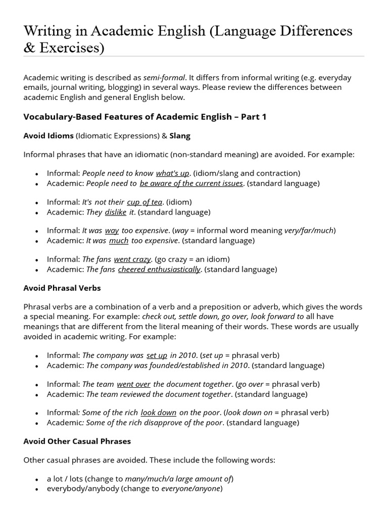 Writing in Academic English | PDF | Idiom | English Language
