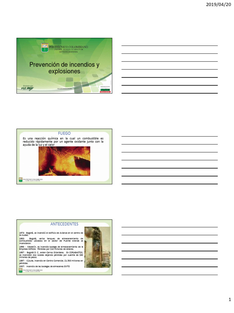 L2. Prevención de incendios y explosiones | PDF | Combustión | Agente ...