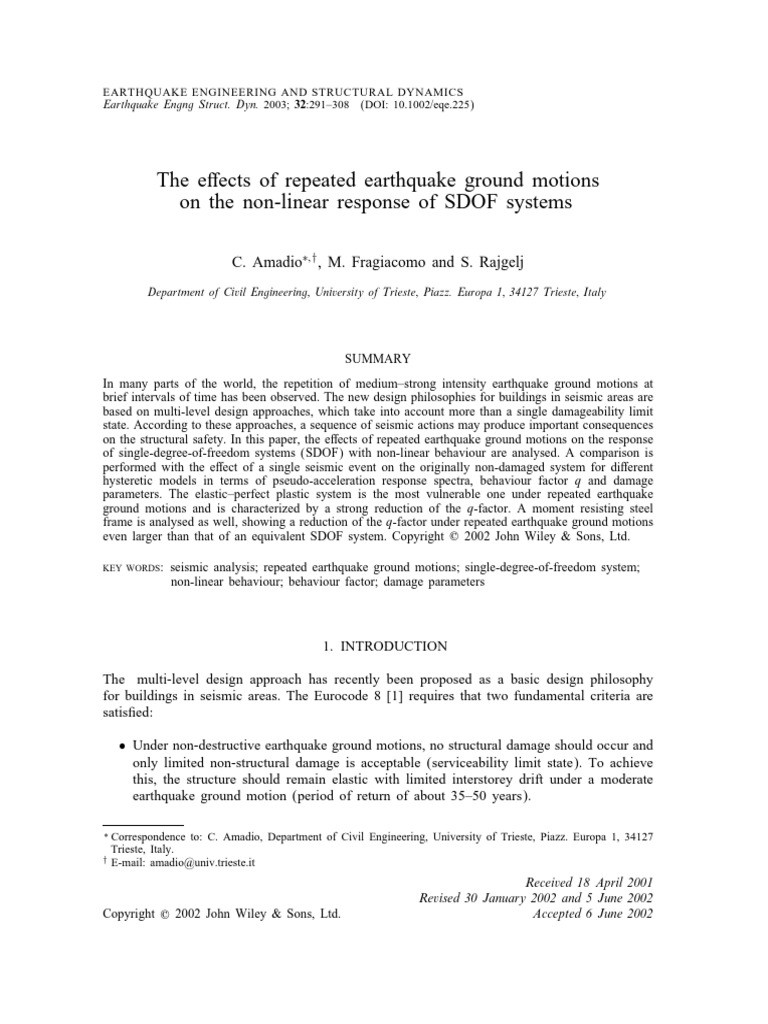 The Effects of Repeated Earthquake Groun | PDF | Applied And ...
