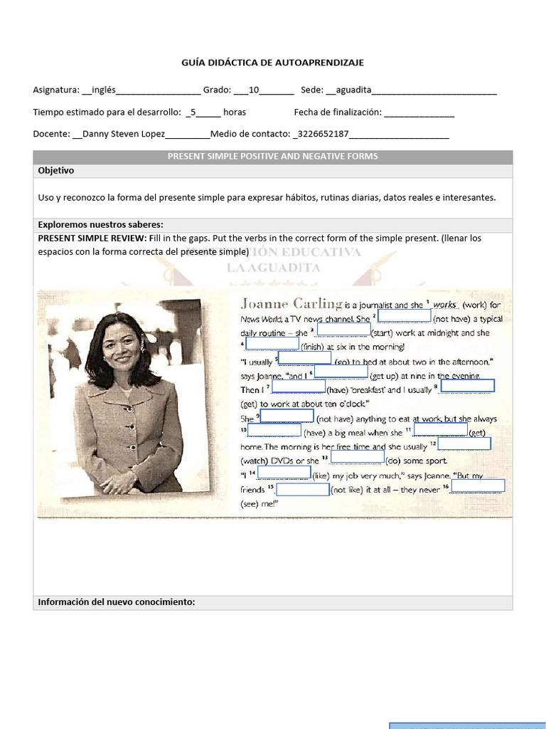 Present Simple Guia 1 | PDF | Syntax | Linguistic Morphology